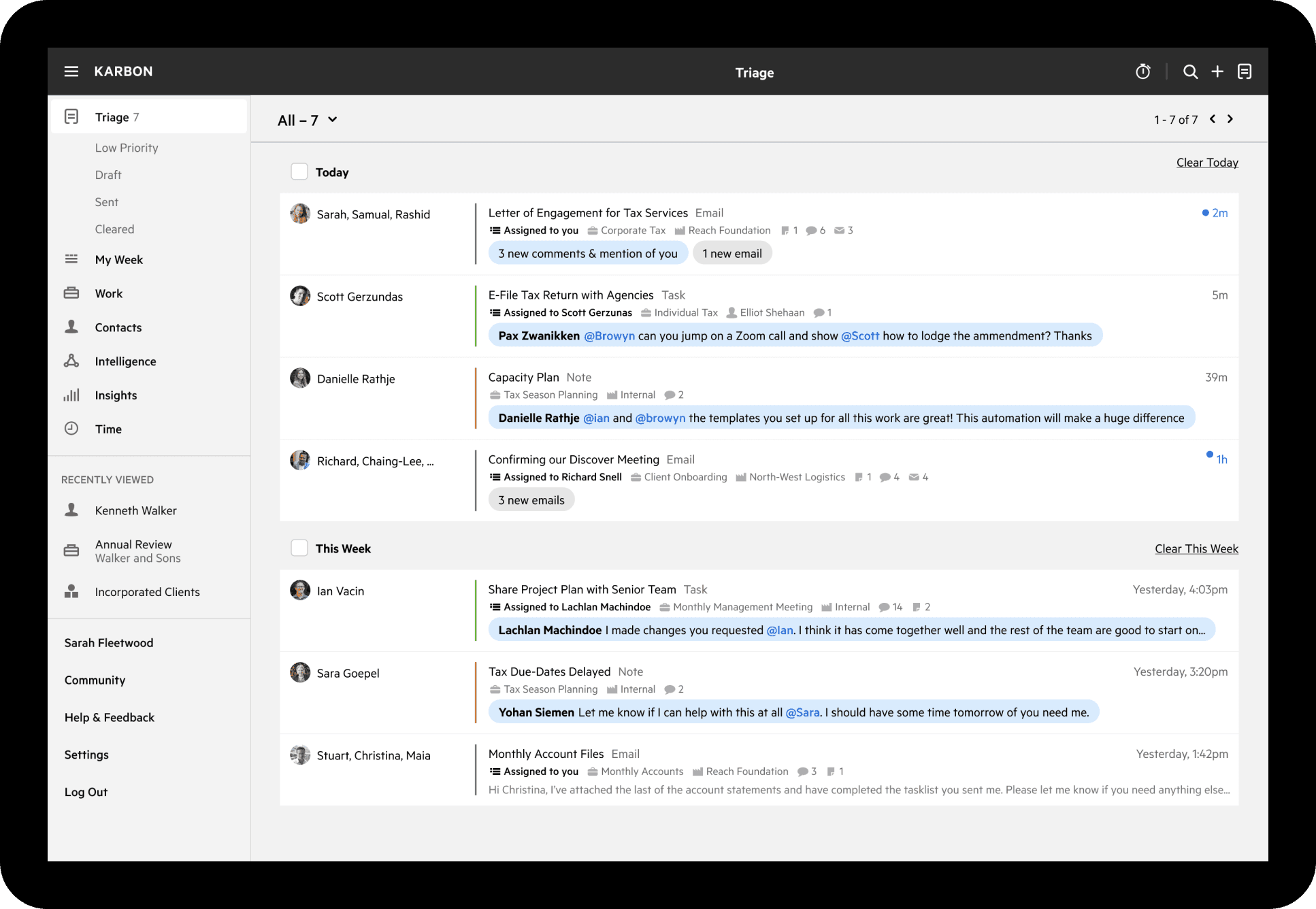 Email management for accounting firms | Karbon